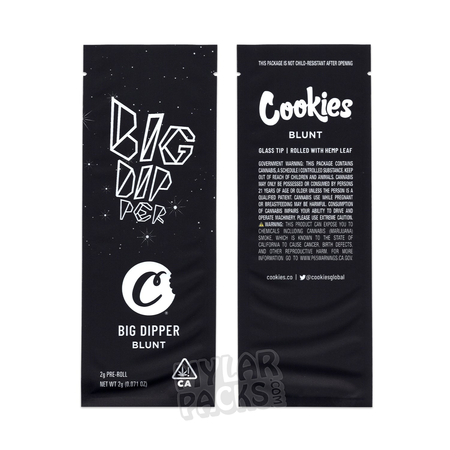 Big Dipper by Cookies Empty 2g Preroll Blunt Packaging – MylarPackaging.com