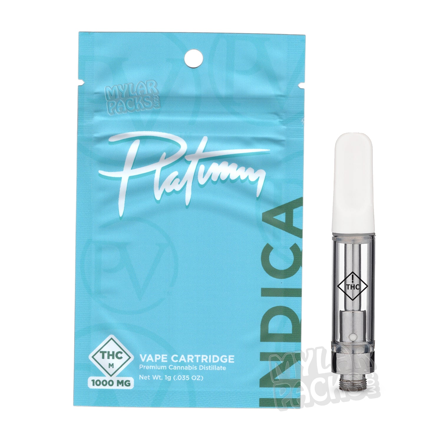 Platinum 1ml Vape Packaging with Mylar Bag and Custom Stickers ...